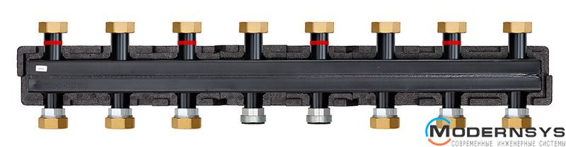 Коллектор Meibes из чёрной стали на 5 контуров (с перепуском) (M66301 ...